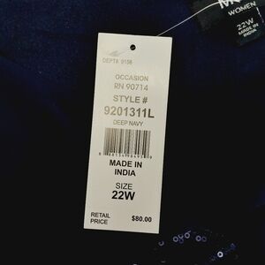 MSK | Dresses | New Msk Womens Deep Navy Blue Plus Size Sequintrim ...